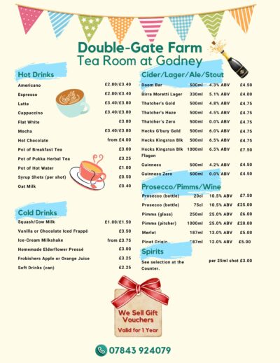 Tea Room Menu - Double Gate Farm